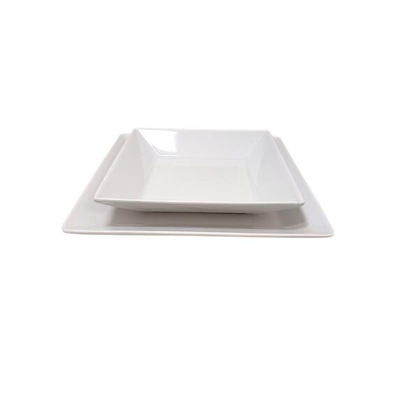Pier 1 | Dining | Pier Quadrado Set Of 2 White Square Dinner Salad ...